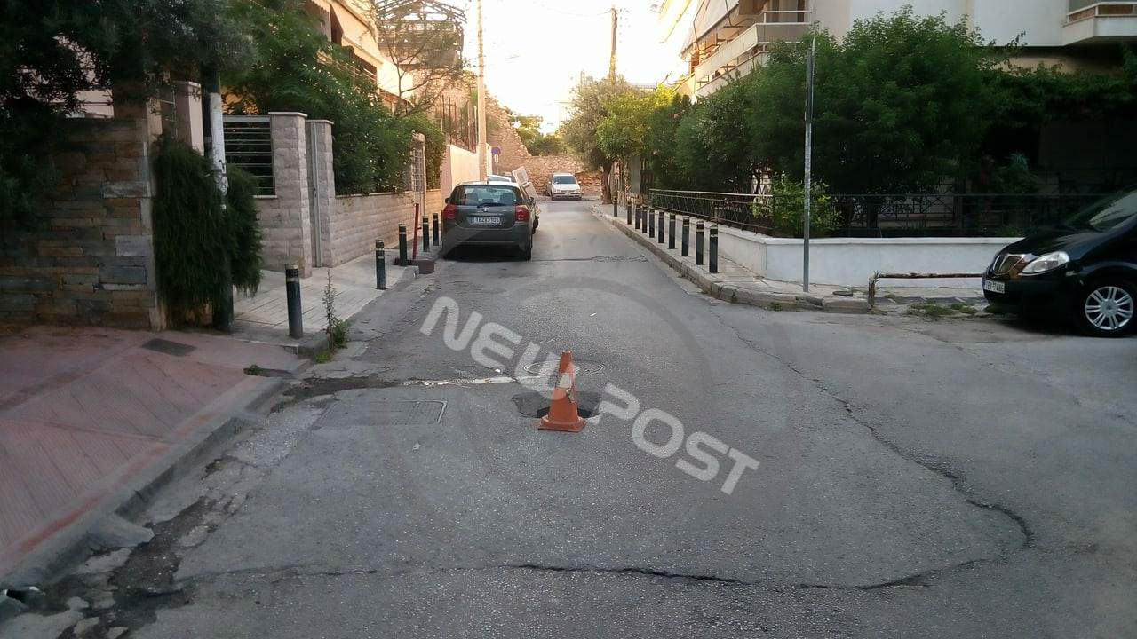 «Μίνι» κρατήρας σε… δρόμο στο Νέο Φάληρο